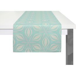 Tischl&auml;ufer Adam, B:50cm L:150cm, blau, Bio-Baumwolle, Tischdecken, "Retro Floret"