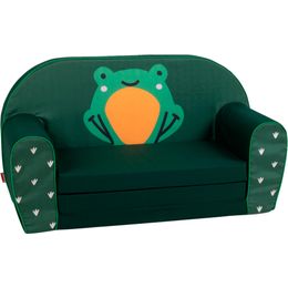 KNORRTOYS Kinder Sofa "Green frog", B/H/T: 77cm x 42cm x 34cm, Baumwolle, blau, B:77cm H:42cm T:34cm, Sofas, für Kinder; Made in Europe