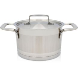 Kr&uuml;ger KR&Uuml;GER Fleischtopf "Kreta", 3 l + &Oslash; 20cm + H&ouml;he 12,5cm, silber, T&ouml;pfe, mit Edelstahldeckel, f&uuml;r Induktions-Kochfelder geeignet