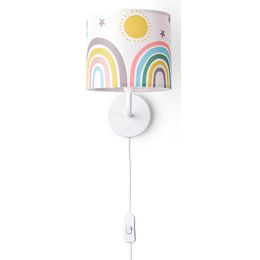 Paco Home Wandleuchte "Tweet 462", 1, &Oslash; 18cm H: 26,5cm, wei&szlig;, Kinderzimmer, Leuchten, Kinderzimmer Stecker &acirc;&circ;...18cm Sonne Wolken Sterne Kabel 3m E14