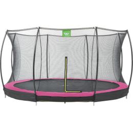 EXIT Kinder Gartentrampolin "Silhouette Ground", Ø 427cm, rosa, Trampoline, mit Sicherheitsnetz