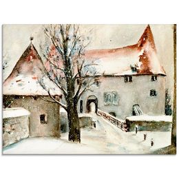 Glasbild Artland, B:60cm H:45cm, grau, Glas, K&uuml;che, Bilder, "Winter auf der Burg", in verschiedenen Gr&ouml;&szlig;en