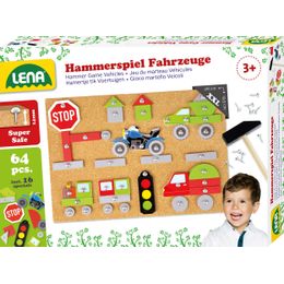 LENA Kinder Spiel "Hammerspiel Fahrzeuge", bunt, Kunststoff, Spiele
