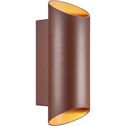 Au&szlig;en-Wandleuchte Nordlux, B:7,7cm H:23,5cm L:7,7cm, braun, Leuchten, "Nico Round", Einfache Installation, Parallelschaltung m&ouml;glich, IP54 gesch&uuml;tzt