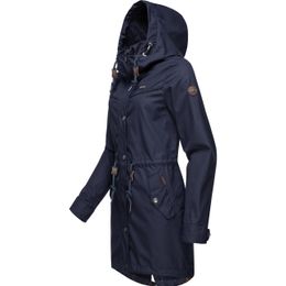 Ragwear Damen Parka "Canny", blau, Gr. XS, 65% Polyester, 35% Baumwolle, Jacken, stylische &Uuml;bergangsjacke mit gro&szlig;er Kapuze