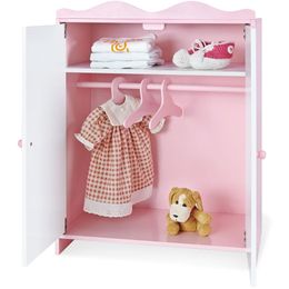 Pinolino Kinder Puppenkleiderschrank "Jasmin", rosa, B:45cm H:62cm T:27cm, Puppenm&ouml;bel