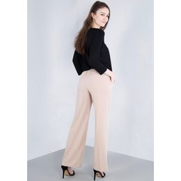 Imperial Damen Bundfaltenhose, beige, Gr. M, Obermaterial: 96% Polyester, 4% Elasthan, Hosen, in fließender Form mit Gummibund am Rücken