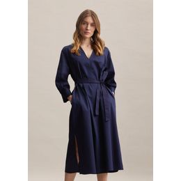 Seidensticker Damen Sommerkleid "Schwarze Rose", blau, Gr. 36, unifarben, 97% Baumwolle, 3% Elasthan, Kleider, 7/8-Arm V-Neck Uni