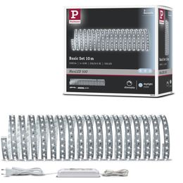 Paulmann LED-Streifen "MaxLED 500 Basisset 10m Tageslichtwei&szlig; 10m 50W 550lm/m 6500K", Dioden 720 Stk. Flammen 1 Stk., Gesamtl&auml;nge 10m, silber, K&uuml;che,