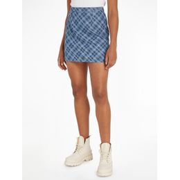 Tommy Jeans Damen Webrock "TJW TARTAN CHECK CHAMBRAY SKIRT", blau, Gr. XL, kariert, Web, Obermaterial: 100% Baumwolle, Röcke, Webrock im modischem