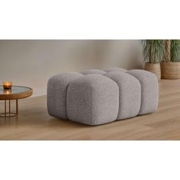 Polsterhocker OTTO HOME, B:90cm H:44cm T:60cmhellgrau, 100% Polyester, Hocker, "KALLIE Sitzhocker, Bubble-Optik, Ma&szlig;e B/T/H: 90/60/44 cm", moderne