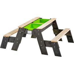 EXIT Kinder Spieltisch "Aksent", grau, Holz, B:94cm H:50cm T:120cm, Spieltische, mit 2 Bänke; FSC - schützt Wald