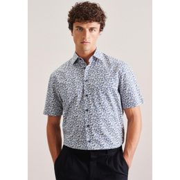 Seidensticker Herren Businesshemd "Slim", beige, Gr. 38, bedruckt, 100% Baumwolle, Hemden, Slim Kurzarm Kentkragen Druck