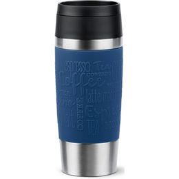 Emsa Thermobecher "Travel Mug Classic, mit 360-Trinköffnung, auslaufsicher, rutschfest", Ø 8,2cm x 20,4cm, 360ml, blau, Trinkgefäße, 4h heiß, 8h kalt