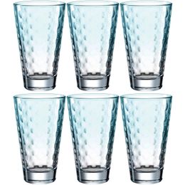 Leonardo Longdrinkglas "OPTIC", Ø 8cm x 13cm, 300ml, 6 Stk., grün, Trinkgefäße, 300 ml, 6-teilig