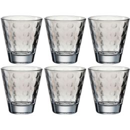Leonardo Gläser-Set "OPTIC", Ø 9cm x 9cm, 215ml, 6 Stk., grau, Trinkgefäße, 215 ml, 6-teilig