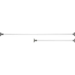Klemmstange Wenko, B:145cm L:4,5cm T:8cm, grau, Kunststoff, Metall, Gardinenstangen, "Herkules", 80-145 cm, stufenlos ausziehbar