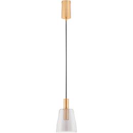 NOVA LUCE Pendelleuchte "IMATIA", 1, Ø 14,5cm H: 215cm, 1 Stk.gold, rauch, Esszimmer, Leuchten