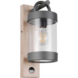Trio LEUCHTEN Au&szlig;en-Wandleuchte "SAMBESI, Laternen Optik Hauswand, exkl 1x E27 max 28W Bewegungsmelder", 1, H: 33cm, 1 Stk., grau, Leuchten,
