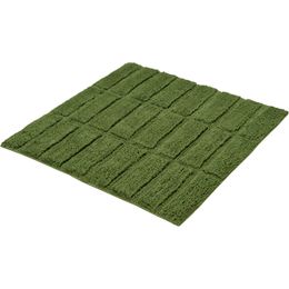 Badematte Kleine Wolke, H:13mm, gr&uuml;n, Baumwolle, Badematten, "Tiles", Badteppich, Uni Farben, Hoch-Tief Effekt