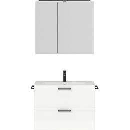 Badm&ouml;bel-Set Nobilia, B:81cm H:169cm T:48,7cm, wei&szlig;, Kastenm&ouml;bel-Sets, "Tolvina", inkl. Spiegelschrank mit Beleuchtung und Dimmerfunktion, in 4