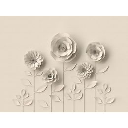 Livingwalls LIVING WALLS Fototapete "The Wall", B/L: 4mm x 3mm, Rollen:, beige, Schlafzimmer, Tapeten, Fototapete Blume Tapete 3D Tapeten Wohnzimmer Schlafzimmer