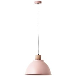 Brilliant Pendelleuchte "Erena", 1, Ø 38cm, pink, Esszimmer, Leuchten, Höhe 120 cm, Ø 38 cm, E27, kürzbar, Metall/Holz