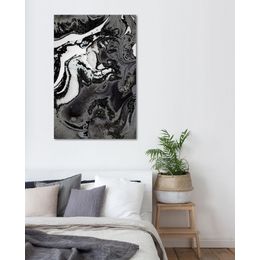 Acrylglasbild queence, B:100cm H:150cm T:2,4cm, schwarz, Acrylglas, Bilder, "Abstrakte Kunst", in Marmor-Optik