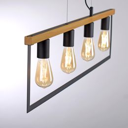JUST LIGHT Pendelleuchte "PILON", 4, 1 Stk., schwarz, Esszimmer, Leuchten, ExklusiveE27