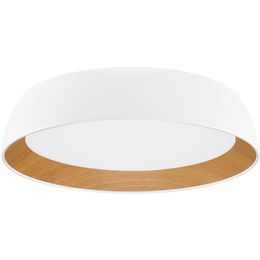 NOVA LUCE Deckenleuchte "SIGI", 1, Ø 45cm H: 10cm, 1 Stk.weiß, holz, Wohnzimmer, Leuchten
