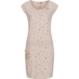 Ragwear Damen Sommerkleid "Penelope", beige, Gr. XXL, 100% Baumwolle, Kleider, leichtes Baumwoll Kleid mit Print