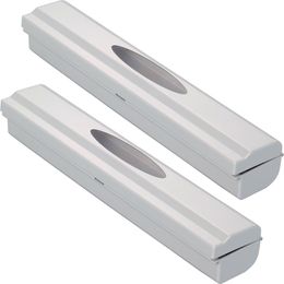 Wenko Folienspender "Modell Perfect-Cutter", B:38cm H:5,2cm L:6,7cm, grau, K&uuml;chenrollenhalter, f&uuml;r Folienrollen bis 33 cm Breite, f&uuml;r Alufolien und