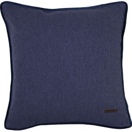 Dekokissen Esprit, B:38cm L:38cm, blau, Polyester, Kinderzimmer, Dekokissen_Sitzkissen_Kissenhüllen, "Harp", mit Keder und Applikation, Kissenhülle