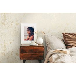 Livingwalls LIVING WALLS Vliestapete "Smart Surfaces Natur-Tapete Mustertapete Floral Natur", B/L: 0,53mm x 10,05mm, Rollen:, beige, Wohnzimmer, Tapeten,
