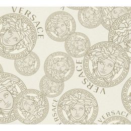 Versace Vliestapete "Wallpaper Versace 5 Medusakopf", B/L: 0,7mm x 10,05mm, Rollen:, wei&szlig;, Wohnzimmer, Tapeten, Designertapete Tapeten Wohnzimmer