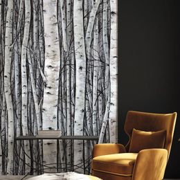 marburg Fototapete "Tapete Birkenwald Zauber", B/L: 1,59m x 2,7m, Rollen: 1, blau, Wohnzimmer, Tapeten, moderne Vliestapete f&uuml;r Wohnzimmer