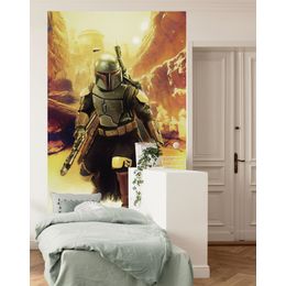 Komar Kindertapete "Star Wars Boba Fett Sneaking Up", B/L: 150mm, Rollen:, orange, Tapeten