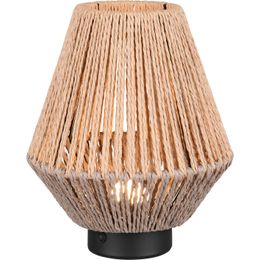 LED Tischleuchte "LIRA, Akku Tischlampe USB Ladeanschluss, 1,5W 140 Lumen 3000K warmweiß", 1, Ø 18,5cm H: 22cm, 1 Stk.braun, REALITY LEUCHTEN,