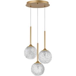 NOVA LUCE H&auml;ngeleuchten "MIRANO", 3, &Oslash; 32cm H: 180cm, 1 Stk., gold, Esszimmer, Leuchten, Ohne Beleuchtung