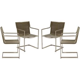Freischwinger Garden Pleasure, B:57cm H:87cm T:56cm, grau, Edelstahl, Kunststoff, Stühle, "SIENNA", 4er Set