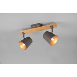 Trio LEUCHTEN Deckenstrahler "Bell", 2, H: 23,2cm, 1 Stk., grau, Leuchten, Spot 2-flammig zur Wand- und Deckenmontage / Leuchtmittel frei w&auml;hlbar