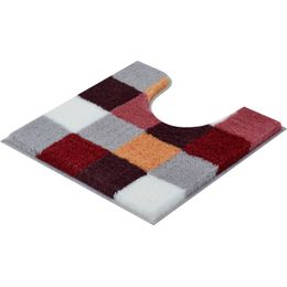 Badematte Kleine Wolke, H:25mm, orange, Kunstfaser, Badematten, "Caro", Badteppich, modernes Karo-Muster, Pastell-Farben, waschbar