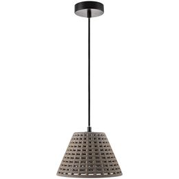 Paco Home Pendelleuchte "GITTA", 1, Ø 21,2cm H: 14,5cm, grau, Esszimmer, Leuchten, Hängelampe LED, E27 Gitter Lampe Wohnzimmer Esszimmer Küche Beton