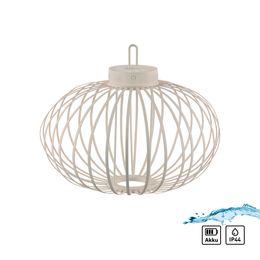 JUST LIGHT Pendelleuchte "AKUBA", 1, Ø 46cm, 1 Stk., beige, Esszimmer, Leuchten, Akkuleuchte