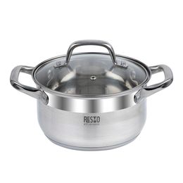Kochtopf "Libra, Topf energiesparend und sp&uuml;lmaschinenfest", 2,6 l + &Oslash; 18cm + H&ouml;he 10cm, silber, RESTO KITCHENWARE, T&ouml;pfe, mit hitzebest&auml;ndigem