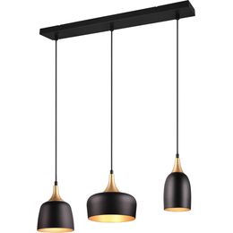 Trio LEUCHTEN Pendelleuchte "CHIRAZ, Hängeleuchte 3-flammig schwarz messing gold max 150cm Höhe", 3, H: 150cm, 1 Stk., schwarz, Esszimmer, Leuchten,