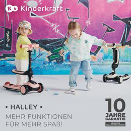 Kinderkraft Kinder Tretroller "HALLEY", rosa, B:38cm, Roller, f&uuml;r Kinder; mit Bremse und leuchtenden Vorderr&auml;dern