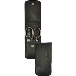 Pfeilring Kinder Maniküre-Etui "Pockets", B/H/T: 79mm x 123mm x 30mm 3 Stk., schwarz, B:79mm H:123mm T:30mm, Nageletuis, Etui aus feinstem Leder,
