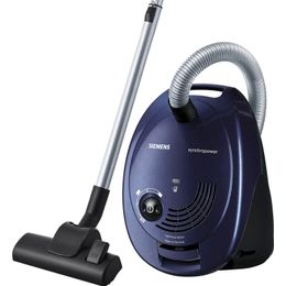 Siemens Bodenstaubsauger "synchropower VS06A111, Made in Germany, Hygiene-Filter, kompakt", B:28,7cm H:25,5cm T:40cm, blau, Bodenstaubsauger, für