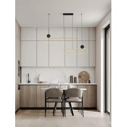NOVA LUCE Pendelleuchte "LIAISE", 2, H: 150cm, 1 Stk., gold, Esszimmer, Leuchten